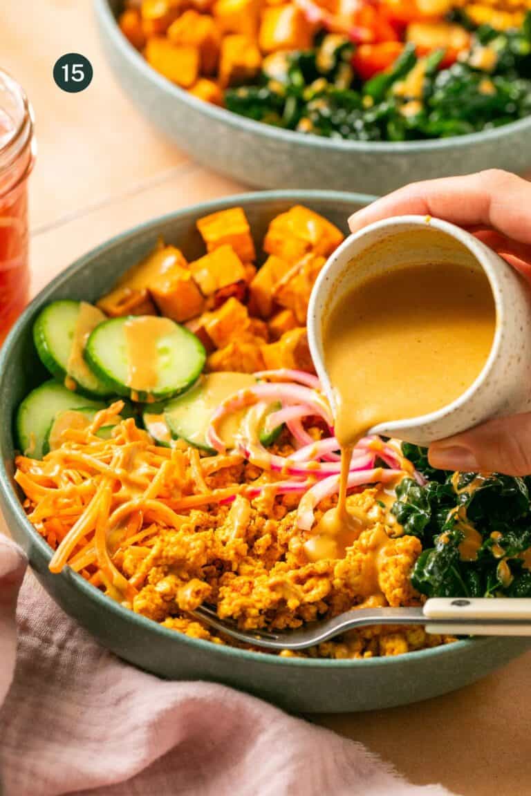 High Protein Ground Turkey Bowls with Peanut Sauce - Oh Snap Macros
