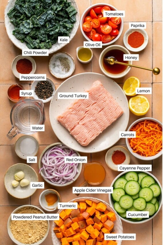 High Protein Ground Turkey Bowls with Peanut Sauce - Oh Snap Macros