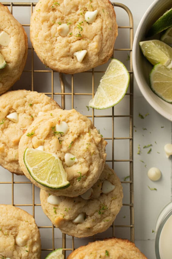 Easy Key Lime Pie Cookies with White Chocolate Chips - Oh Snap Macros