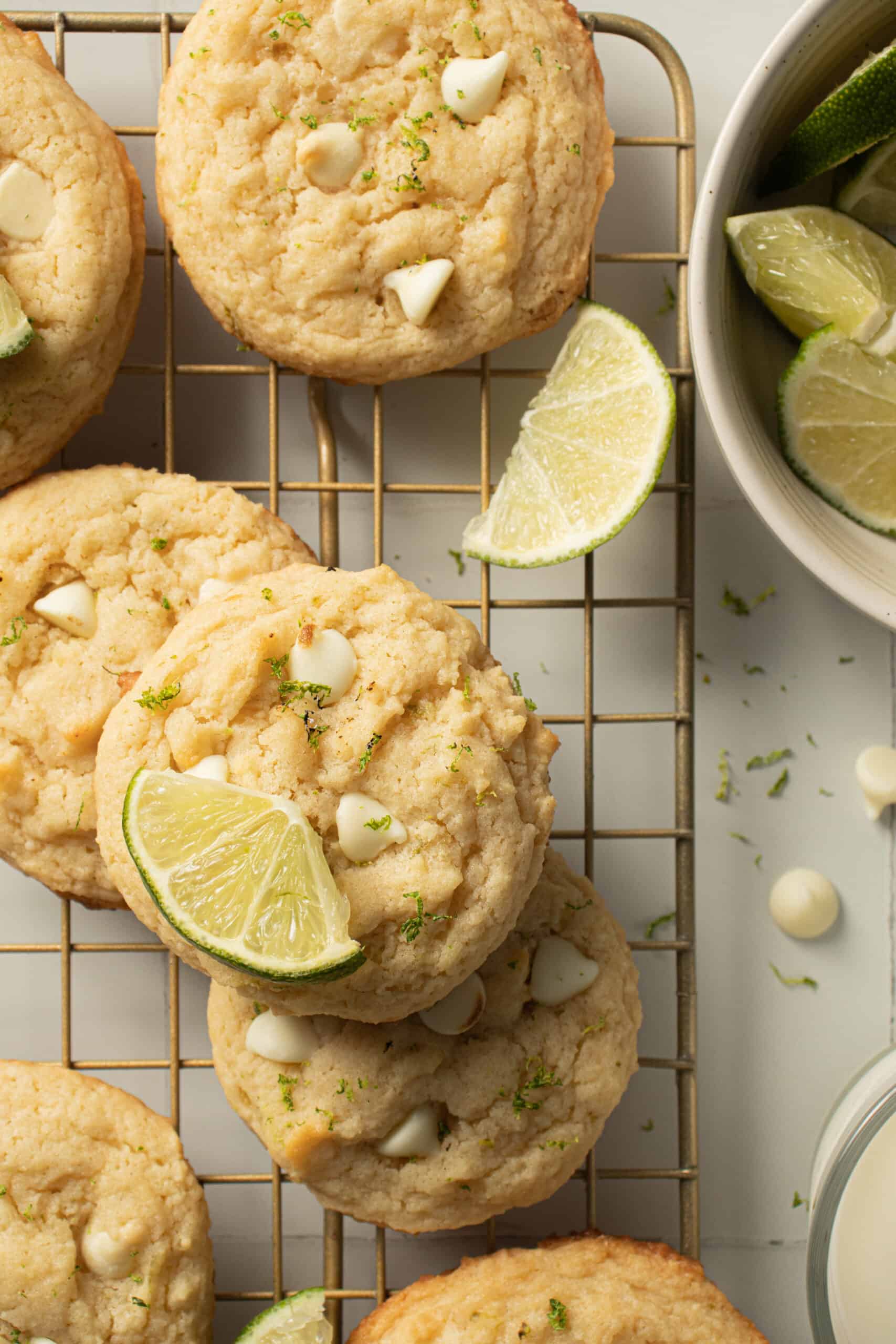 Easy Key Lime Pie Cookies with White Chocolate Chips - Oh Snap Macros