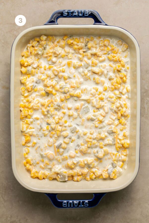 Creamy Low-Carb Corn Casserole with Green Chiles - Oh Snap Macros