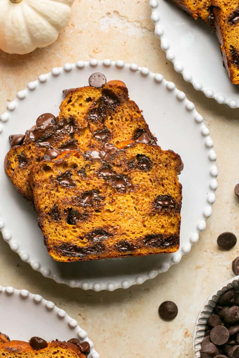 Easy Pumpkin Chocolate Chip Bread (High Protein!) - Oh Snap Macros