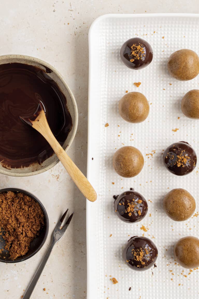 No-Bake Biscoff Cookie Truffles (with added protein) - Oh Snap Macros