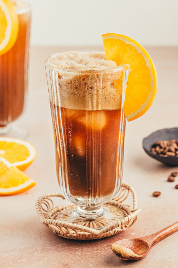 Fizzy Orange Coffee Mocktail (Non-Alcoholic) - Oh Snap Macros