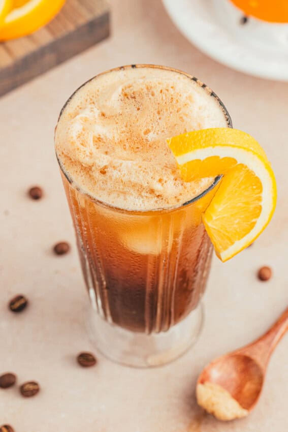 Fizzy Orange Coffee Mocktail (Non-Alcoholic) - Oh Snap Macros