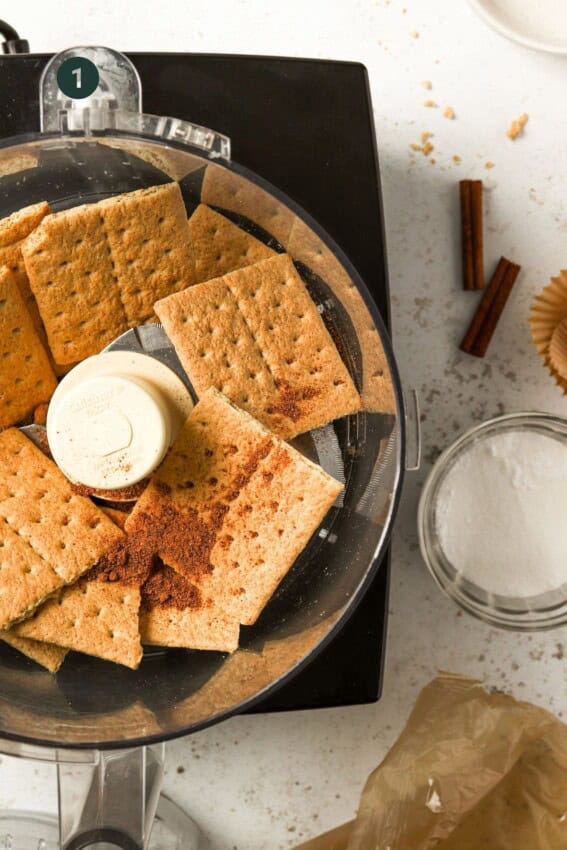 Mini Eggnog Cheesecakes with Graham Cracker Crust - Oh Snap Macros