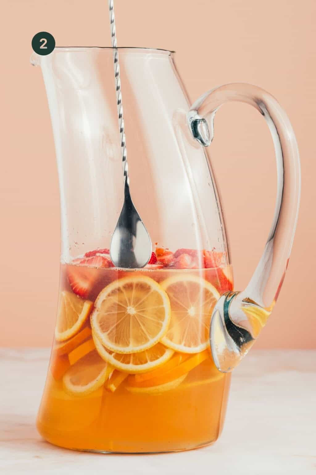 White Sparkling Sangria Mocktail - Oh Snap Macros