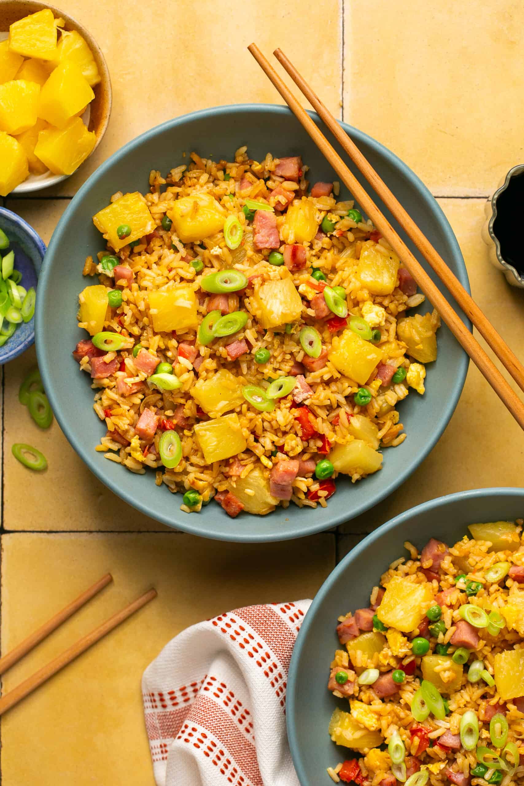 Sweet and Savory Ham and Pineapple Fried Rice - Oh Snap Macros