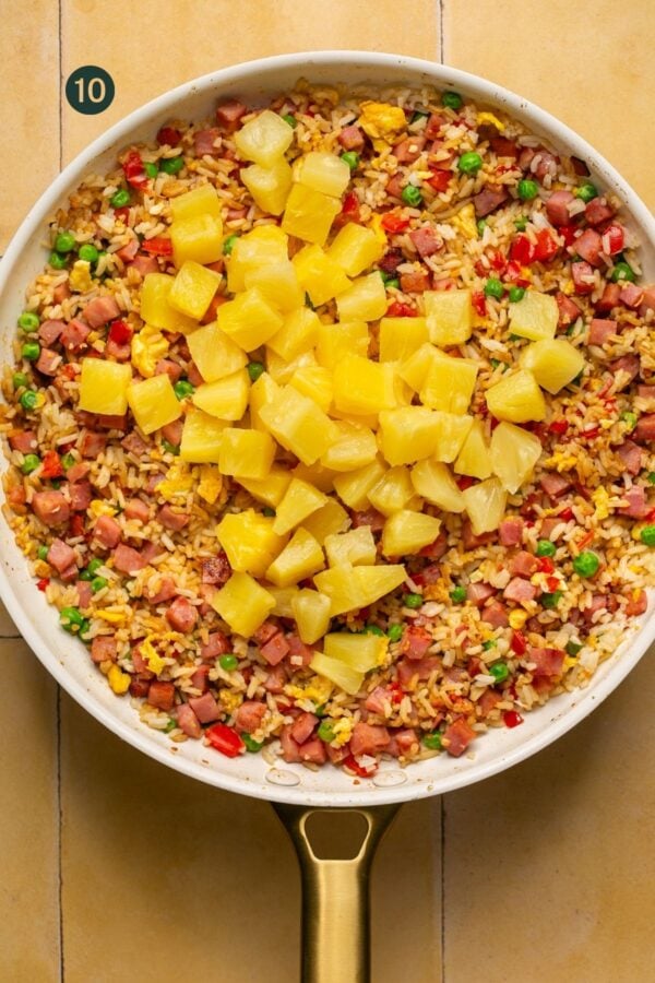 Sweet and Savory Ham and Pineapple Fried Rice - Oh Snap Macros