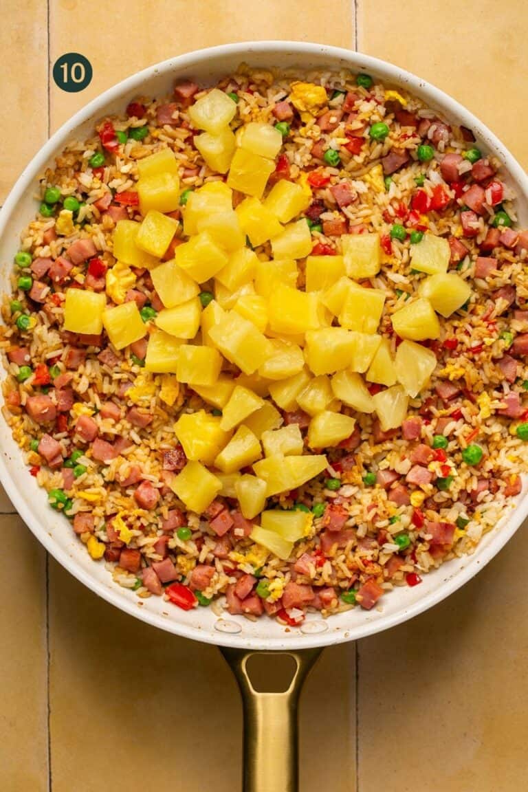 Sweet and Savory Ham and Pineapple Fried Rice - Oh Snap Macros