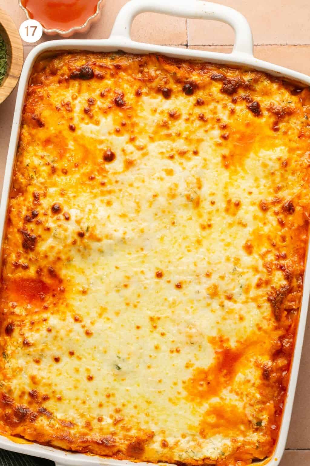 Buffalo Ranch Chicken Lasagna (oven-ready noodles) - Oh Snap Macros
