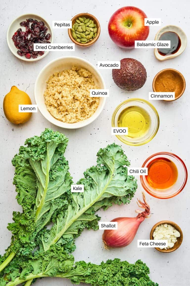 Crispy Quinoa Kale and Apple Salad with Chili Oil - Oh Snap Macros