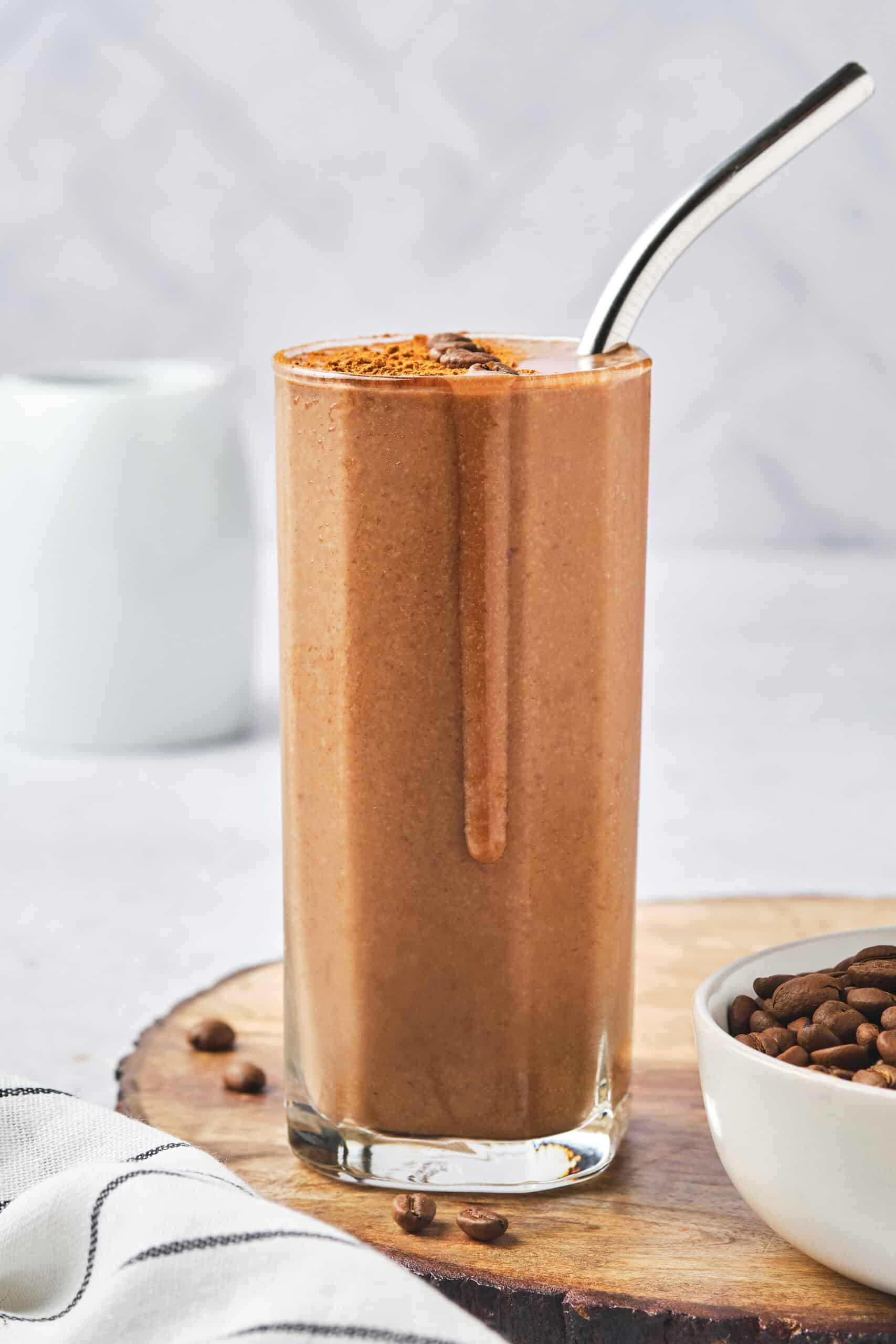 Coffee Peanut Butter Protein Shake - Oh Snap Macros