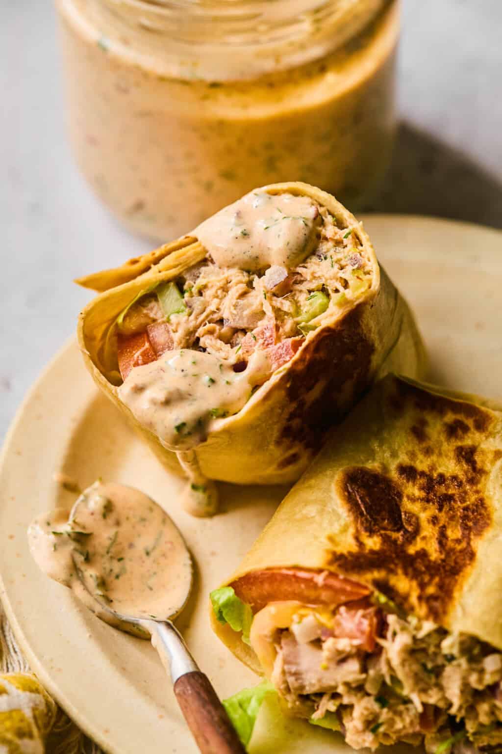 Chipotle Ranch Tuna Wraps (dairy-free) - Oh Snap Macros